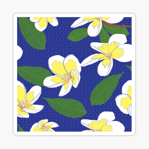 "White Plumeria flower-chembakam-design for onam trends" Sticker for ...