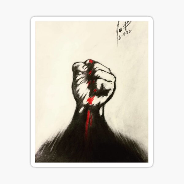 "Raised Fist" Sticker by Evaporationboy | Redbubble