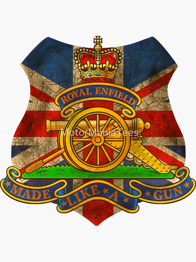 "Classic Royal Enfield Crest Motorcycle design by MotorManiac" Sticker ...