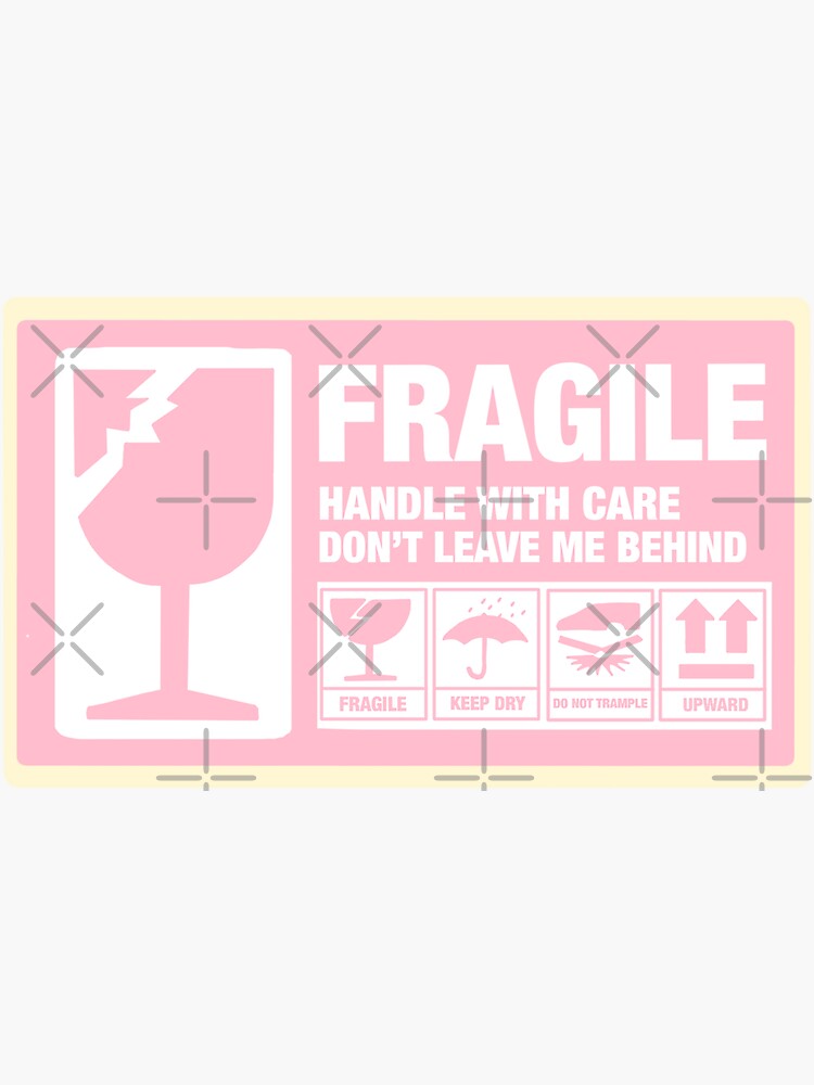 "Pink FRAGILE Sign" Sticker for Sale by meeowtine | Redbubble