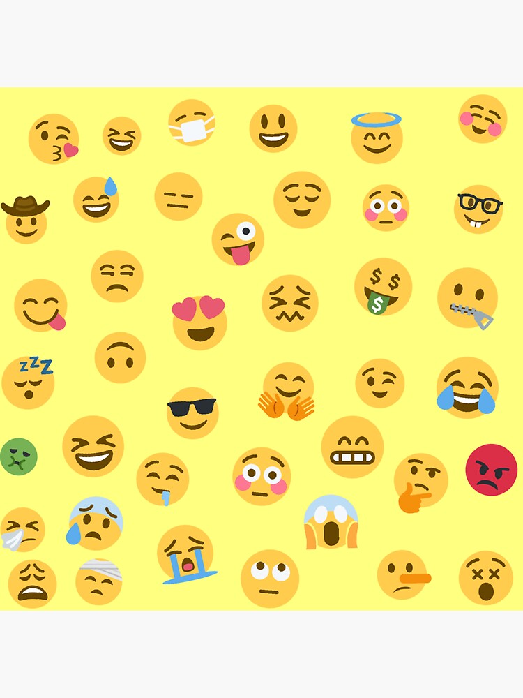 "Colorful Emojis Design" Sticker by Manvithahegde | Redbubble