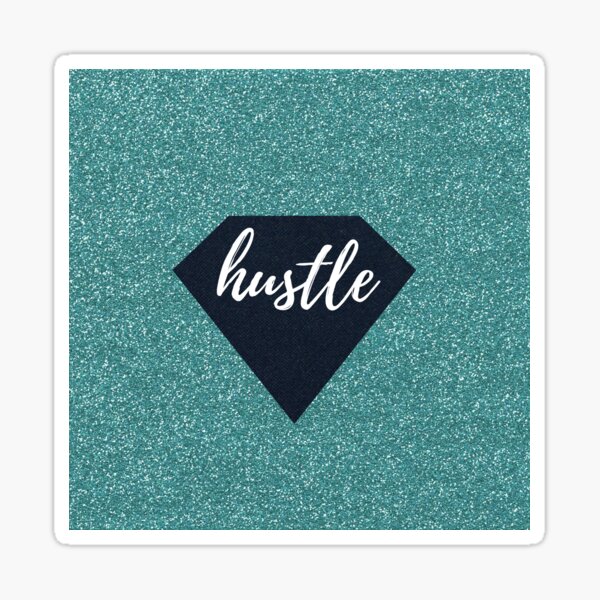 "Hustle Girl Boss//Modern color palette in Blue and Sea Green" Sticker ...