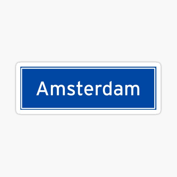 "Amsterdam Sign | Plaatsnaambord" Sticker by toofardesign | Redbubble
