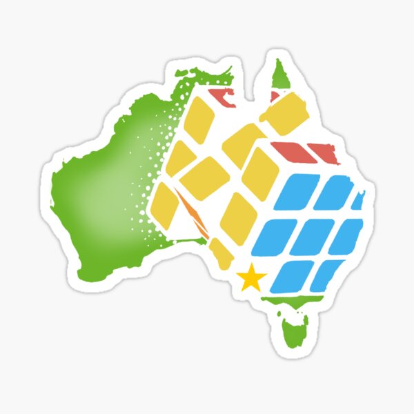 "Aussie Speedcuber - Australian Speedcubing" Sticker for Sale by ...