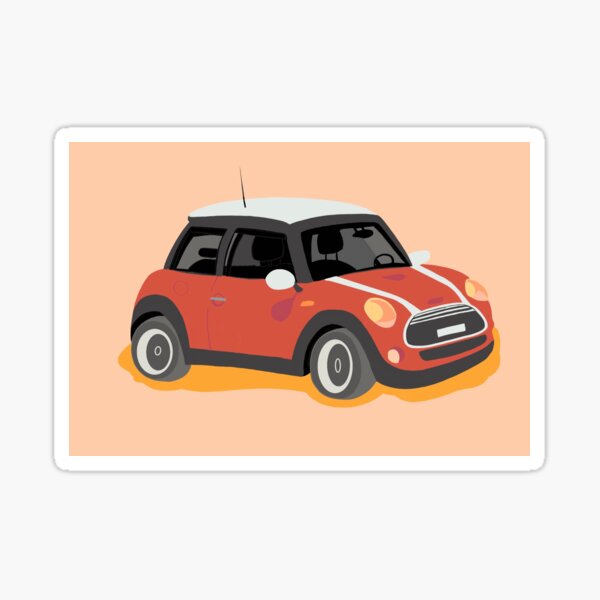 "Mini red car" Sticker by blueberri11 | Redbubble
