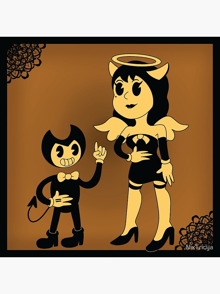 "Bendy The Demon & Alice Angel (Tan Color)" Poster for Sale by ...