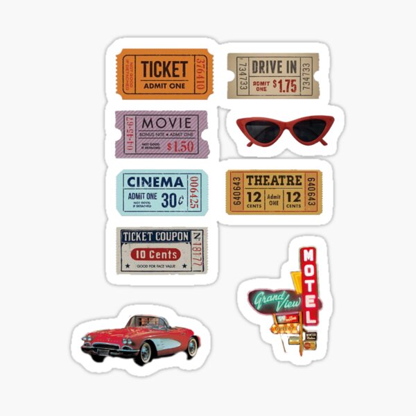 "50s sticker pack" Sticker for Sale by Evasdooodles | Redbubble