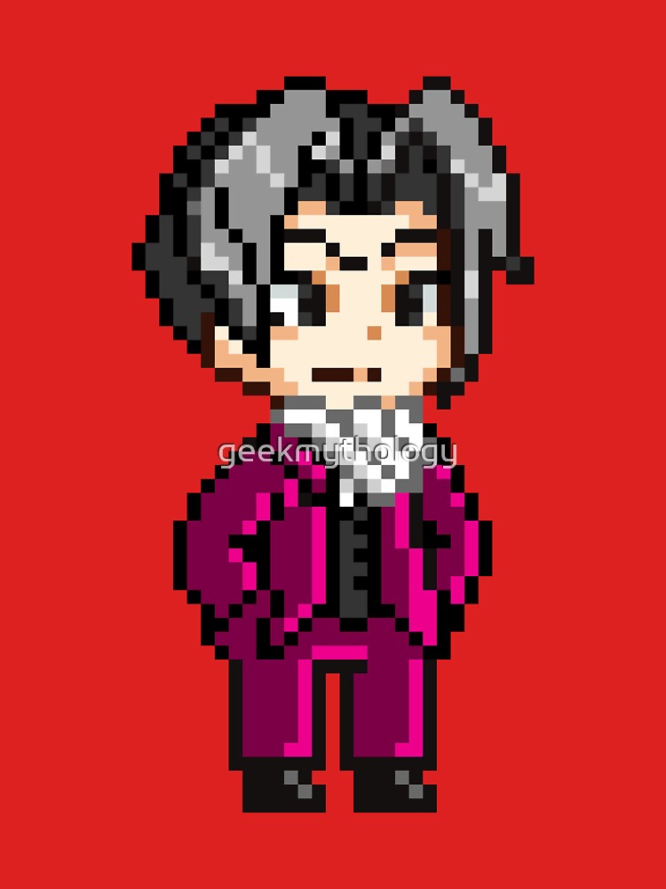 "Miles Edgeworth Pixel Sprite" T-shirt for Sale by geekmythology ...