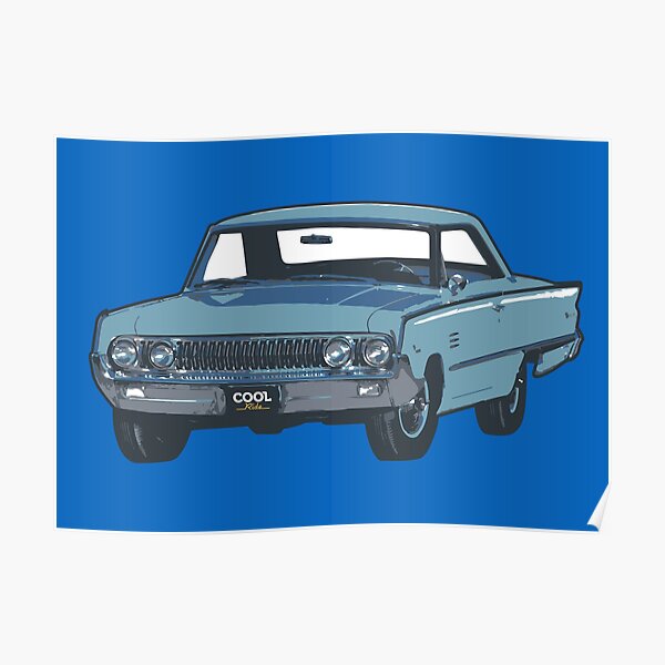 "64 Vintage Blue Car" Poster by CoolRide | Redbubble