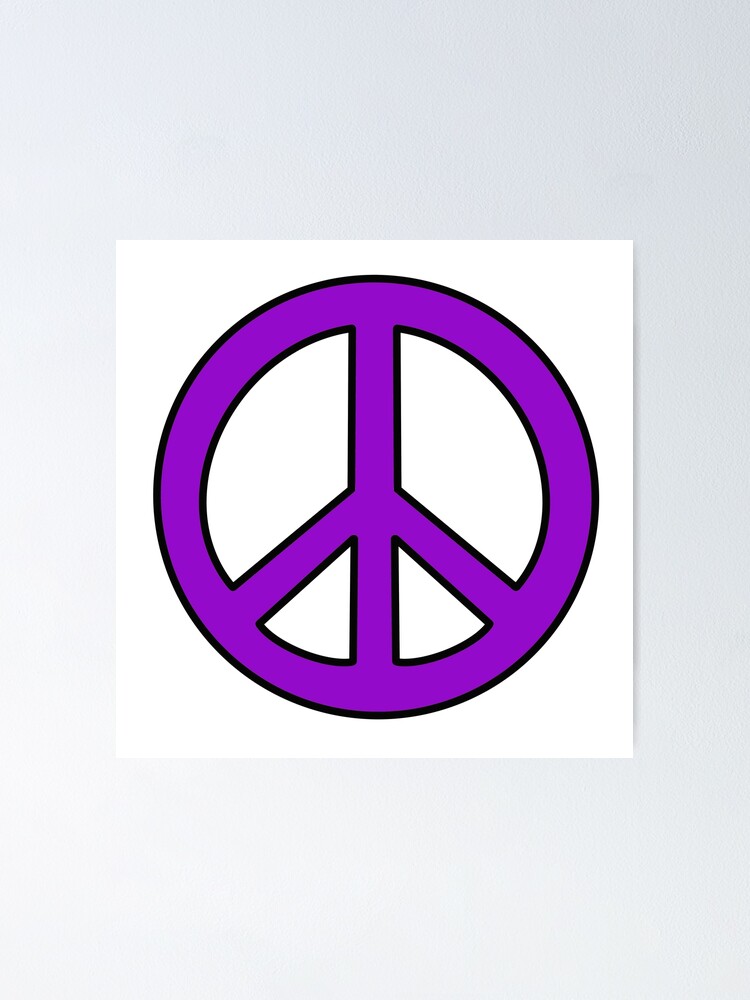Purple Peace Sign Logo Metal Peace Sign With Paw Prints, Hippie Decor,
