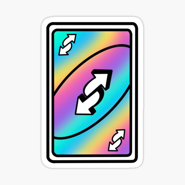  Rainbow Uno Reverse Card Sticker For Sale By Jordanallan Redbubble