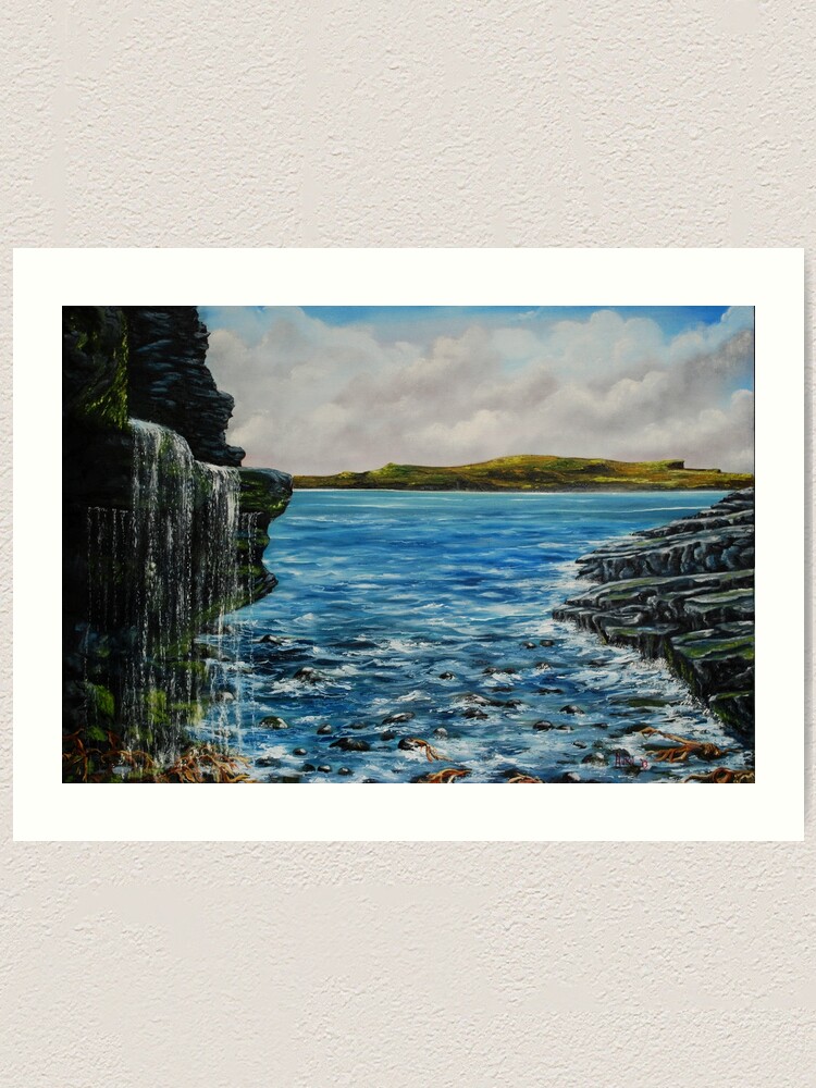 "View of Kilkee from George's Head - oil painting" Art Print by AvaBnd ...