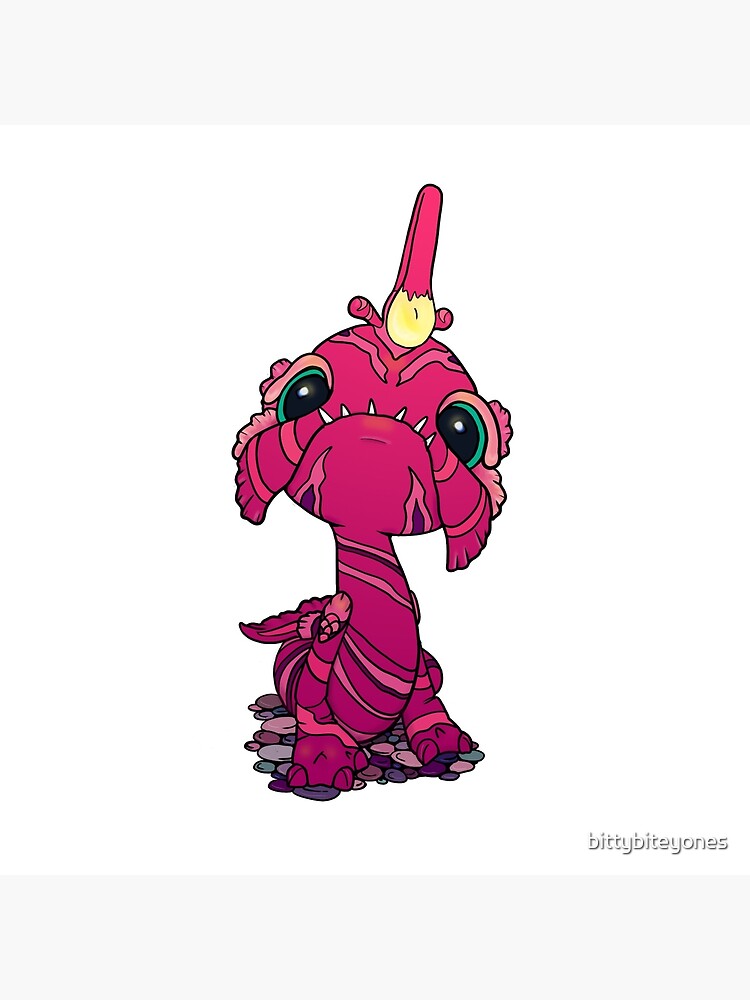 "Magenta Baby Sea Monster" Poster for Sale by bittybiteyones | Redbubble