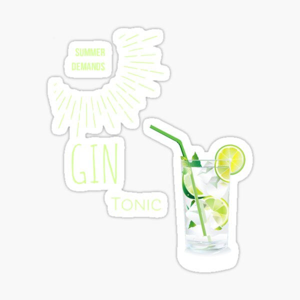 "GIN TONIC" Sticker for Sale by Doodlehub | Redbubble
