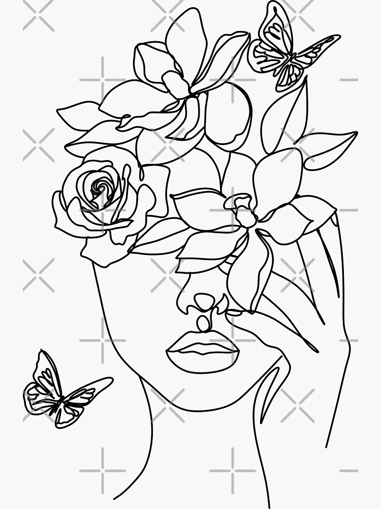 "line drawing art" Sticker for Sale by OneLinePrint | Redbubble