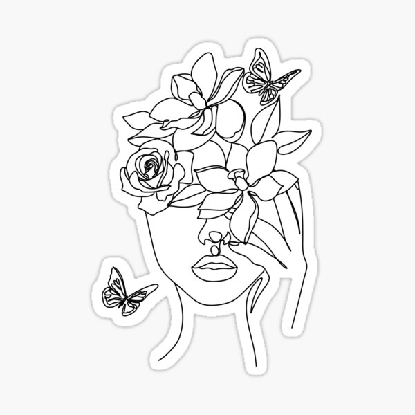 "line drawing art" Sticker for Sale by OneLinePrint | Redbubble