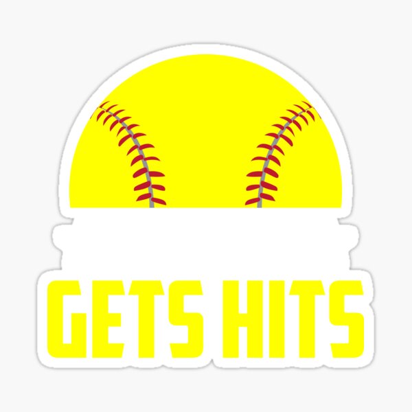 "My Sis Gets Hits Softball" Sticker by mmos | Redbubble