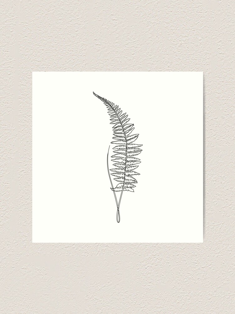 "Fern Line Art . One Line Nature drawing" Art Print for Sale by ...