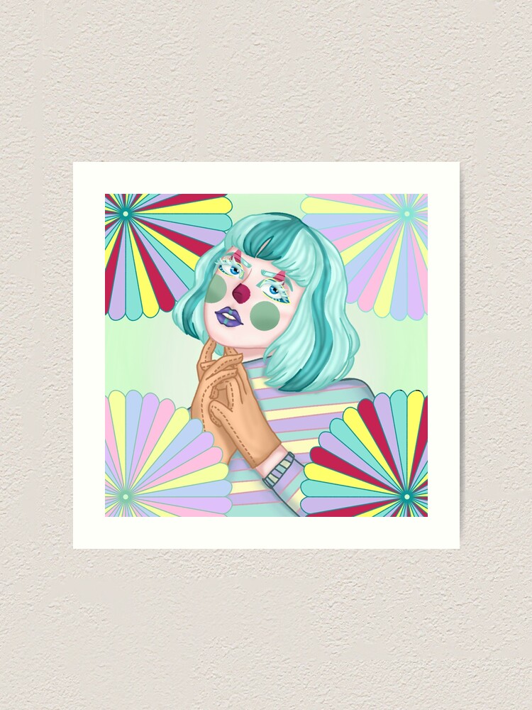 "Lulu The clown Portrait " Art Print by AokiBlueArtwork | Redbubble