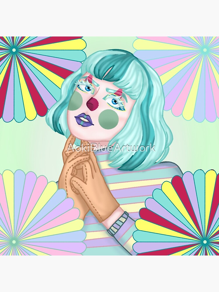 "Lulu The clown Portrait " Art Print by AokiBlueArtwork | Redbubble