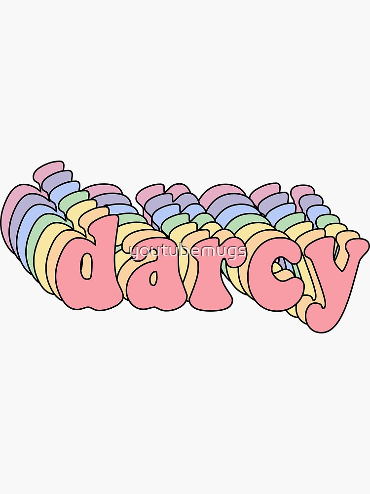 "darcy name sticker" Sticker for Sale by youtubemugs | Redbubble