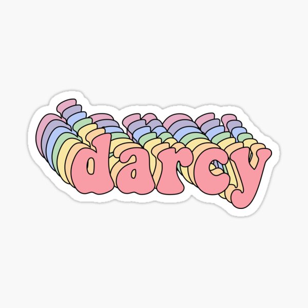 "darcy name sticker" Sticker for Sale by youtubemugs | Redbubble