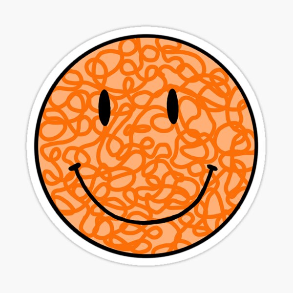 "Orange Scribble Smiley Face" Sticker by odeliastudios | Redbubble
