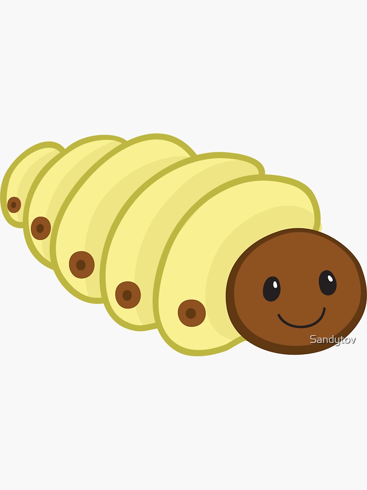 "Cute cartoon larva ( maggot )" Sticker for Sale by Sandytov | Redbubble