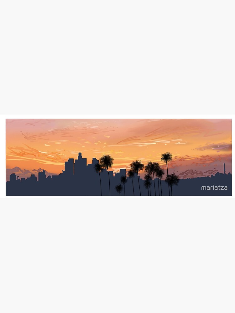 "LA Sunset Skyline" Poster for Sale by mariatza | Redbubble