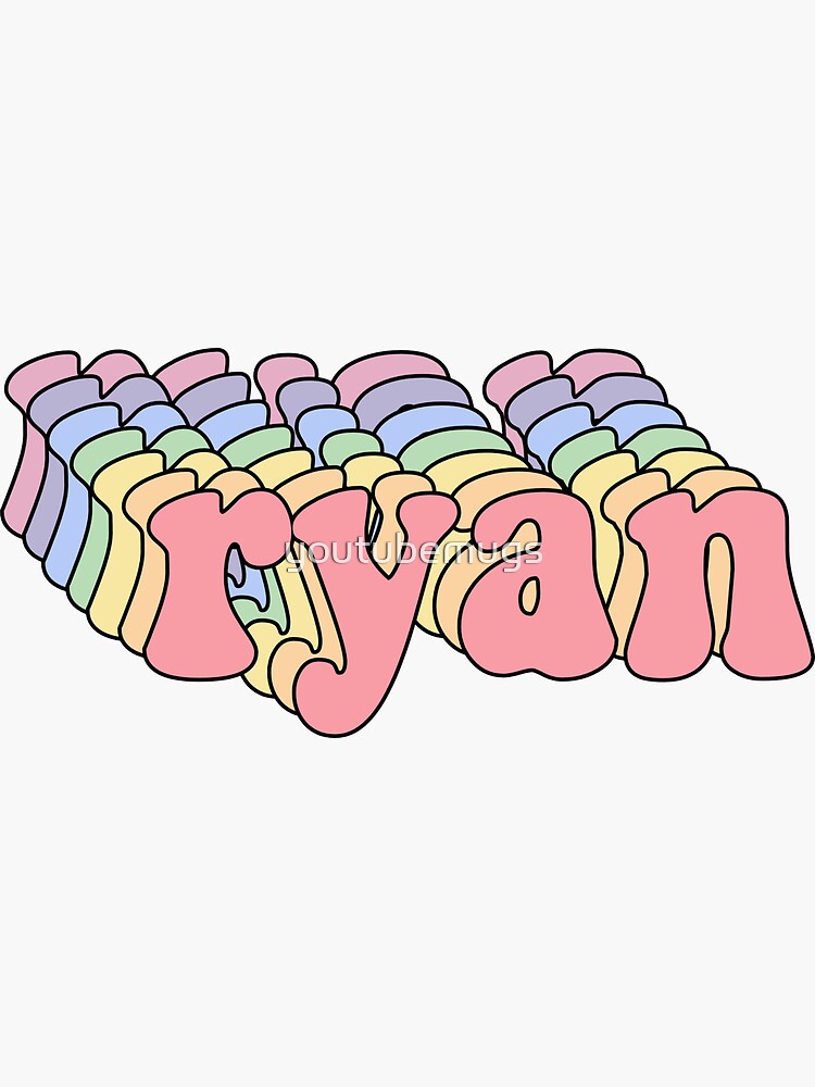 "ryan name sticker" Sticker for Sale by youtubemugs | Redbubble