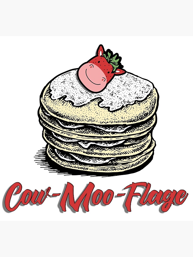 "Camouflage Cute Pink Strawberry Cow Pancake " Poster by karimrahim ...