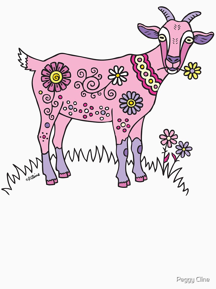 "Pink Goat" T-shirt for Sale by PeggyCline | Redbubble | pink goat t ...