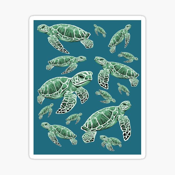 "Green Sea Turtles" Sticker for Sale by cjdprints | Redbubble