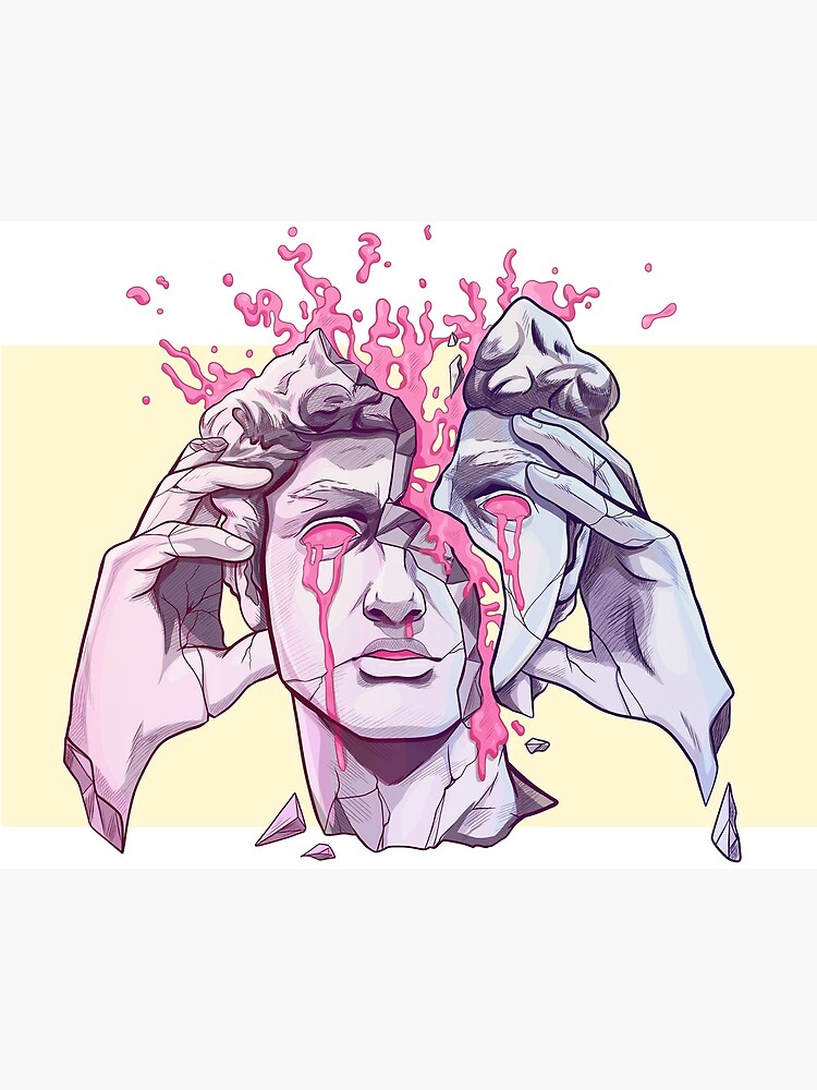 "Broken David Statue with Pink Slime" Art Print by LordDepis | Redbubble