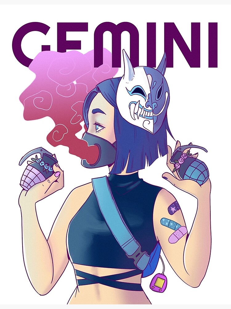"Gemini Anime Girl" Art Print by Pastella-Design | Redbubble