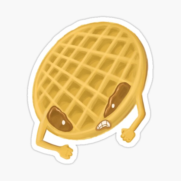"Angry Waffle " Sticker for Sale by VioletMorrison | Redbubble