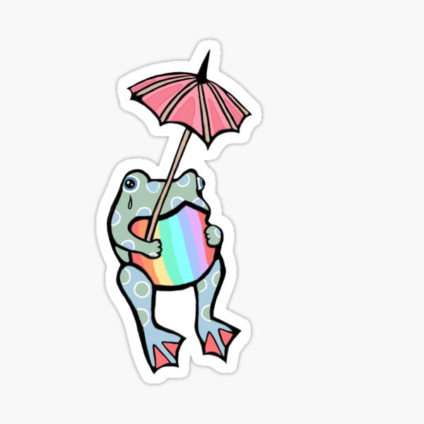 "Cute rainbow frog " Sticker by ObriinArt | Redbubble