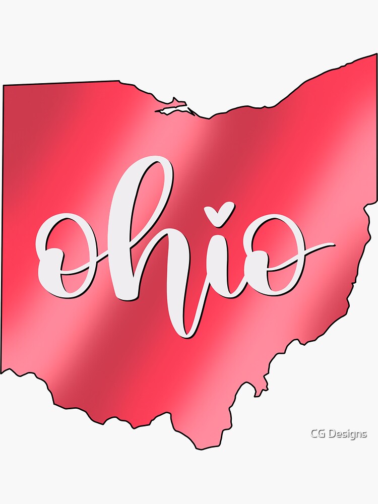 "Cursive Ohio" Sticker for Sale by CG-designs- | Redbubble