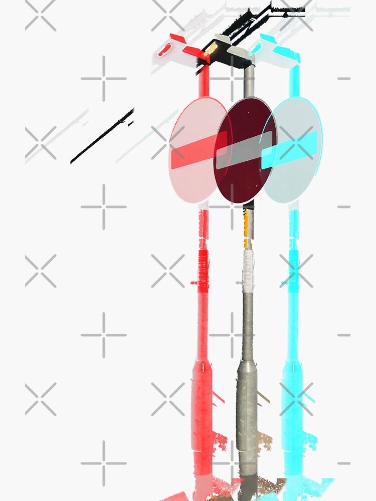 "Stop Sign Glitch (Red & Blue)" Sticker for Sale by abigabhall | Redbubble