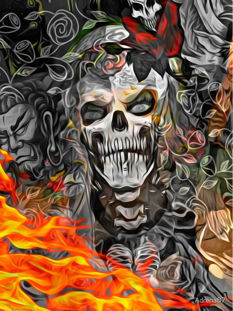 "Fire Skull" Sticker by Adrena87 | Redbubble