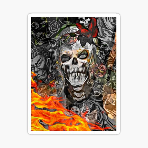 "Fire Skull" Sticker by Adrena87 | Redbubble