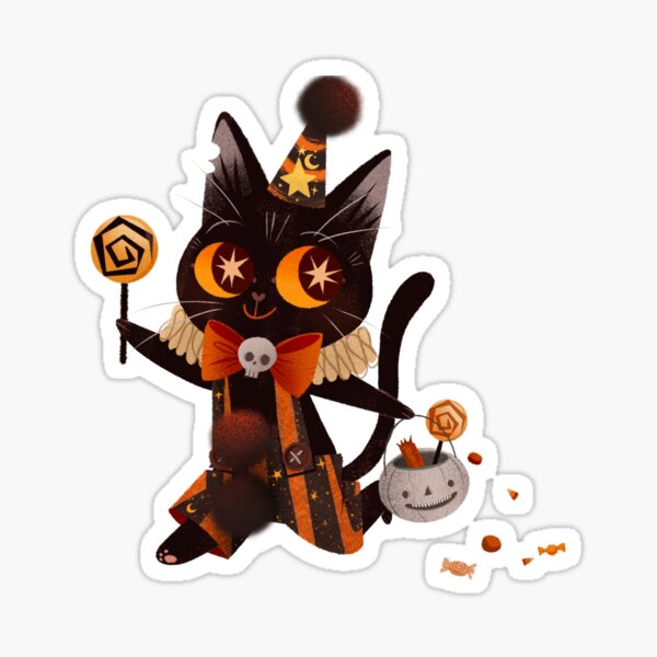 "Trickster kitty" Sticker by aninhat-t | Redbubble