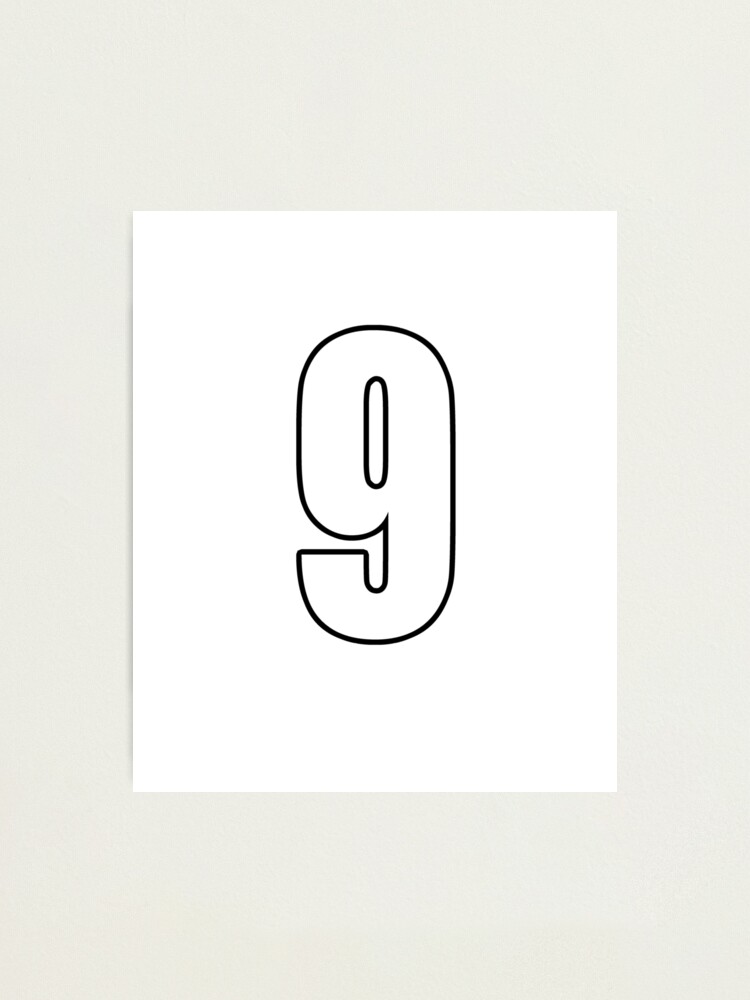 Lámina fotográfica «Número 9 número nueve - número de camiseta de ...