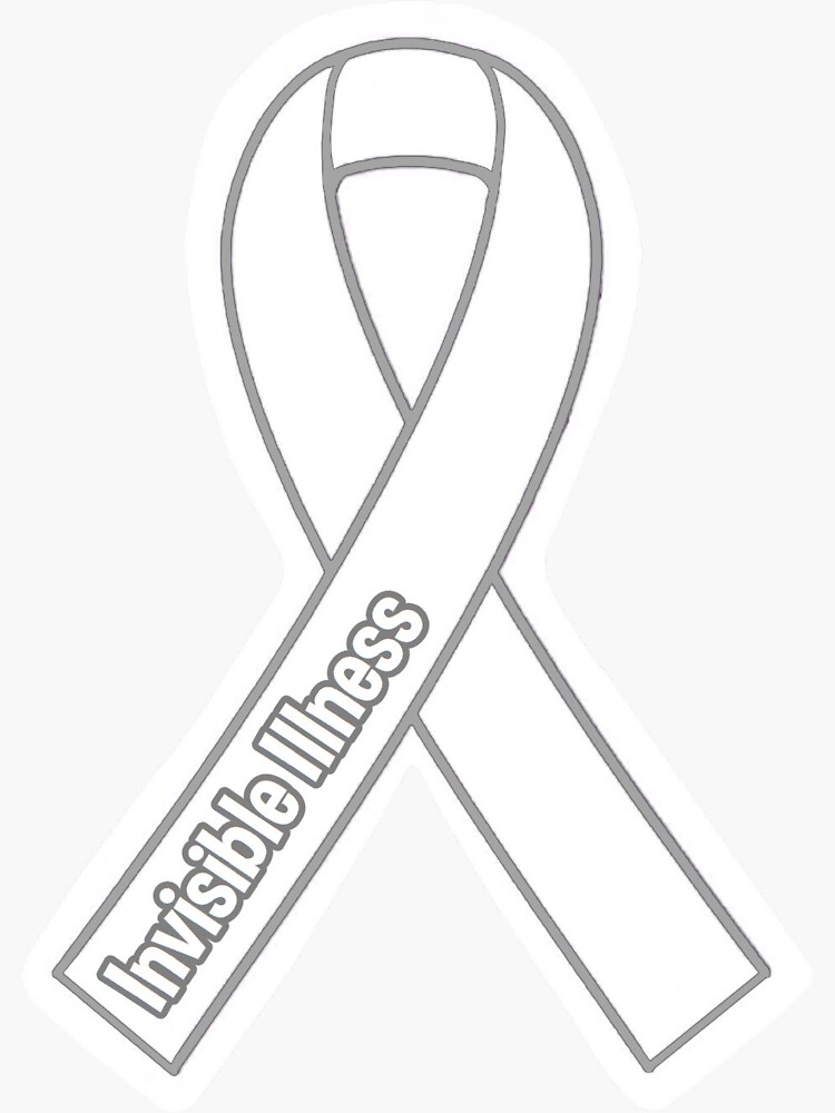 ""Invisible Illness" Awareness Ribbon" Sticker by MarigoldMail | Redbubble