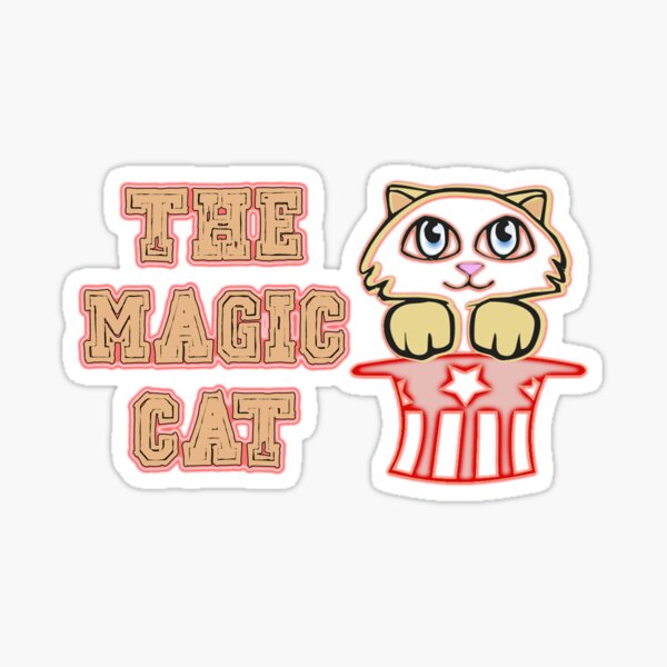 "THE MAGIC CAT " Sticker by AXOREYAT | Redbubble