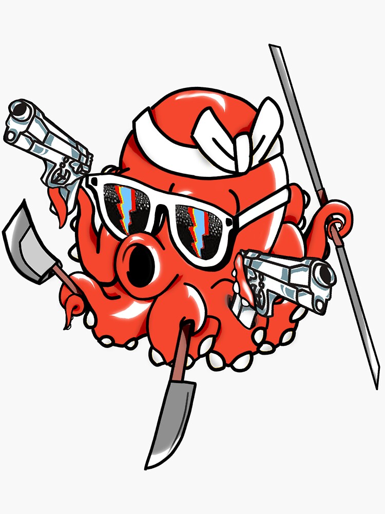 "weaponized octopus" Sticker by morpheuzz | Redbubble
