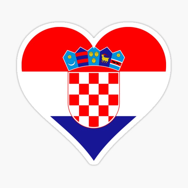 "Croatia Croatian flag flag heart" Sticker for Sale by GeogDesigns ...