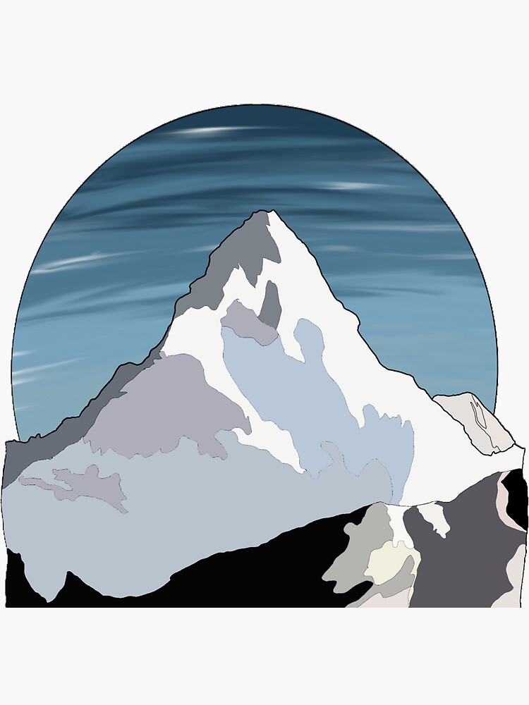 "Mount Everest Cartoon" Sticker by Kristeian | Redbubble
