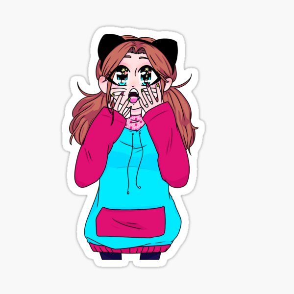 "Cute anime cat girl" Sticker by LunarPeachzx | Redbubble