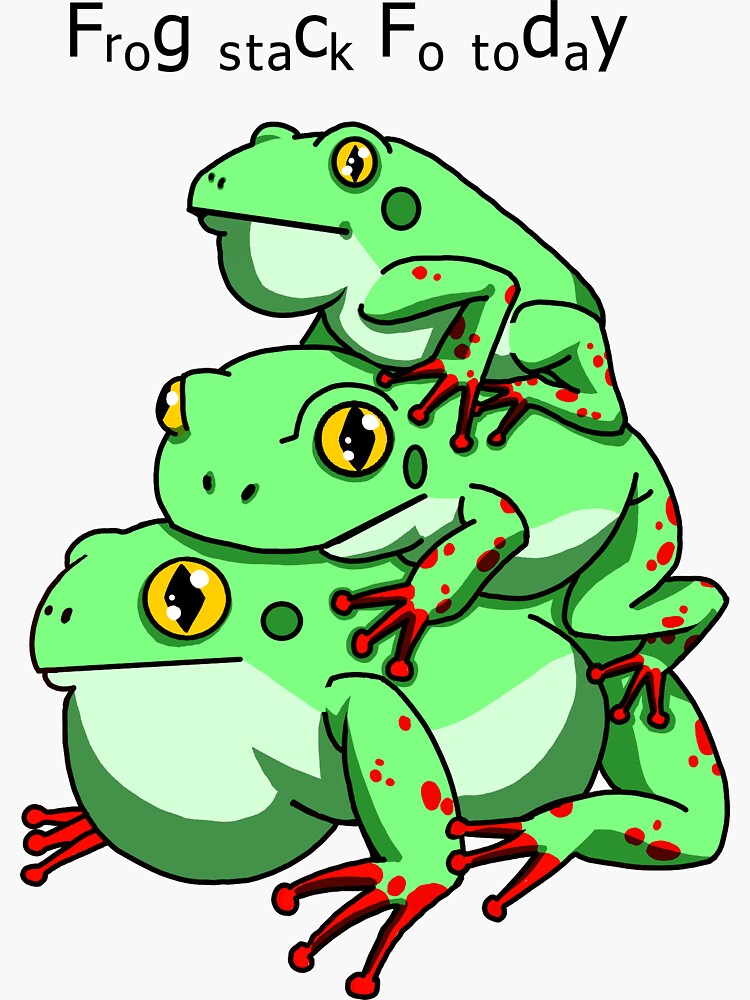 "Frog Stack Fo Today" Sticker for Sale by EnochDesigns | Redbubble